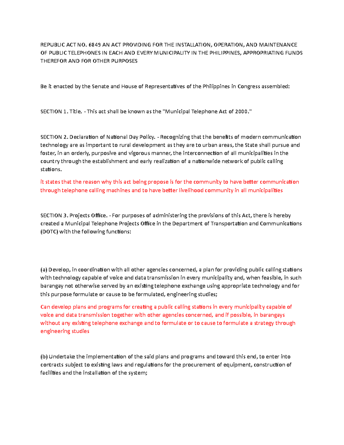 Ra6849-1 - Ctto - REPUBLIC ACT NO. 6849 AN ACT PROVIDING FOR THE ...