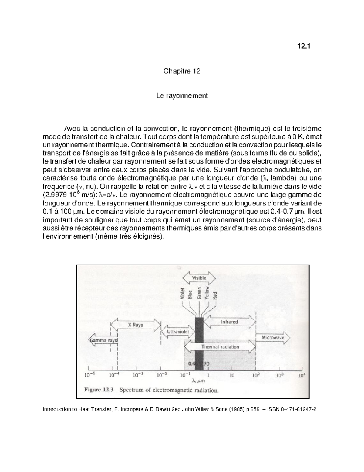 Chapitre 4 Rayonnement - Chapitre 12 Le rayonnement Avec la conduction ...