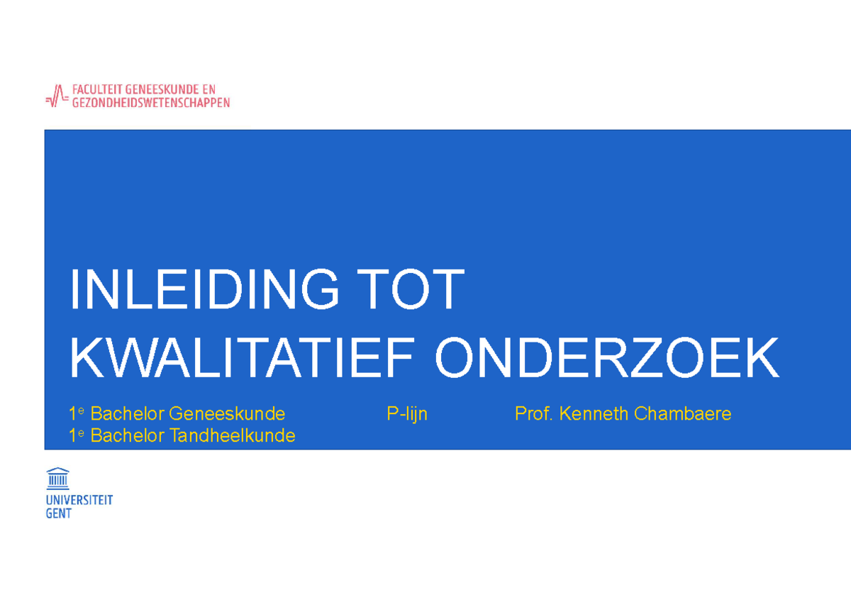 Inleiding tot kwalitatief onderzoek - INLEIDING TOT KWALITATIEF ...