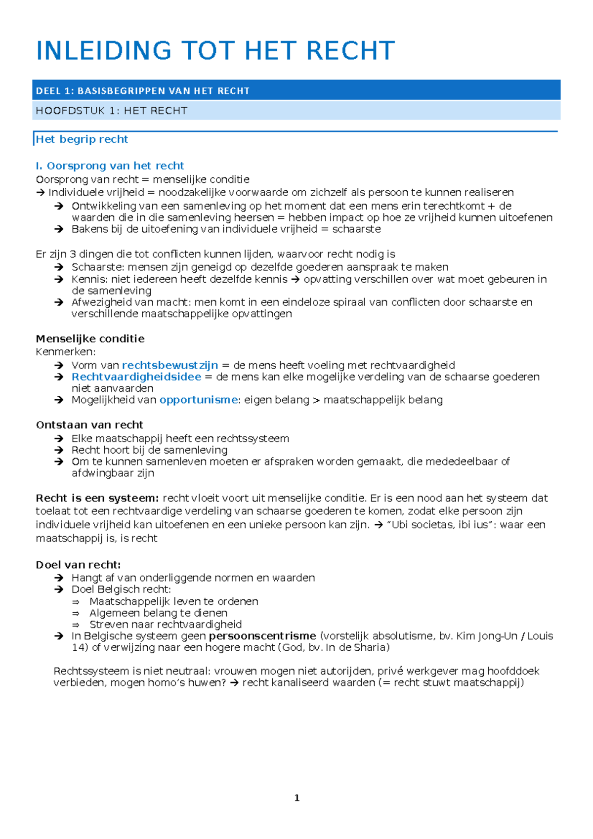 Samenvatting Inleiding tot Recht - Handelswetenschappen Yves stevens ...