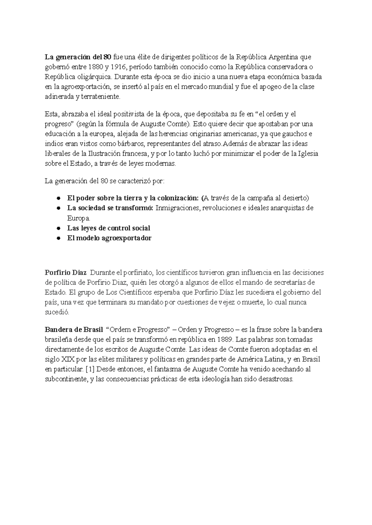 La generación del 80 - Tema generacion del 80, historia argentina. - La ...