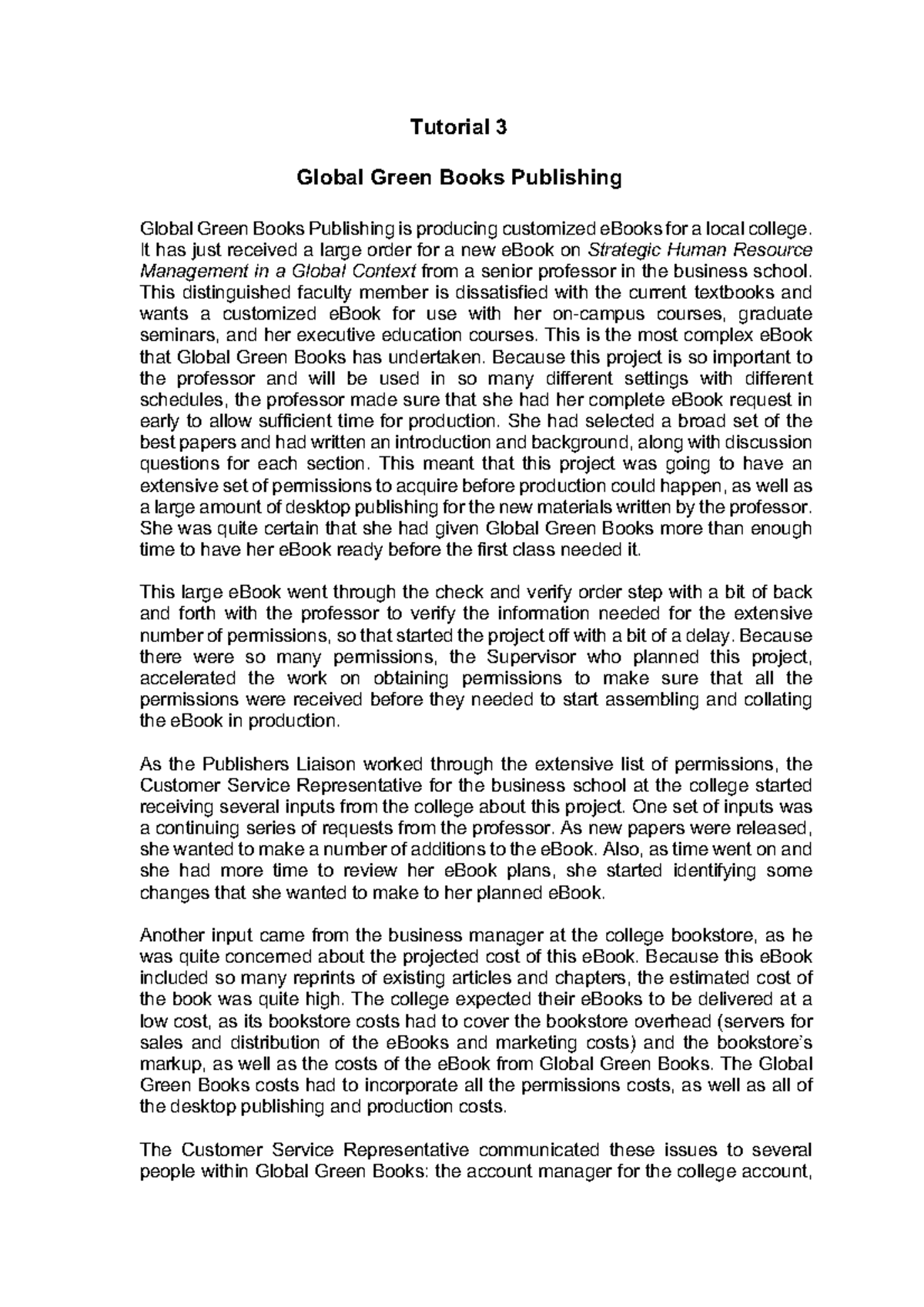 Tutorial 3 - Tutorial 3 Global Green Books Publishing Global Green ...