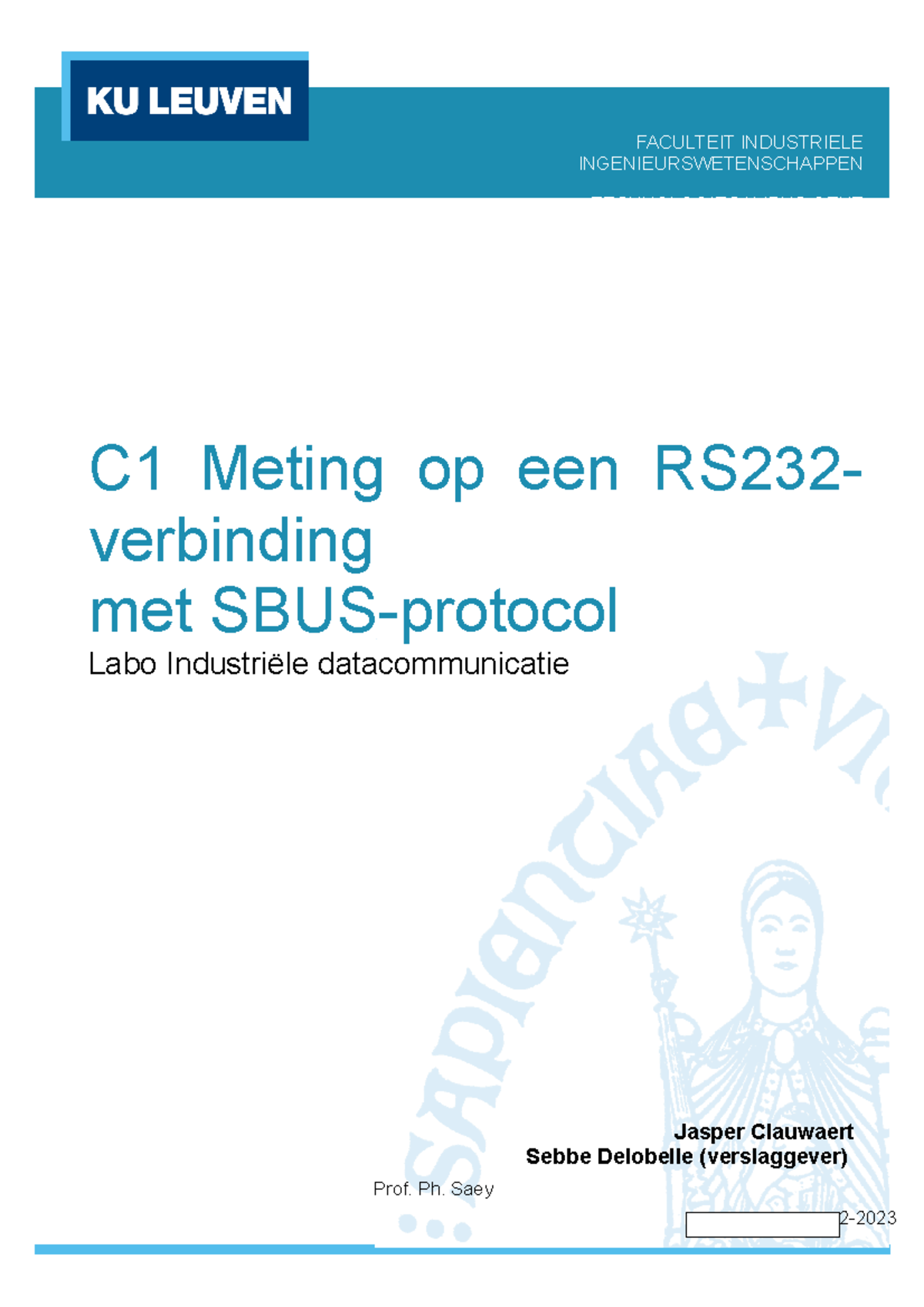 Verslag C1 meting RS485 - C1 Meting op een RS232- verbinding met SBUS ...