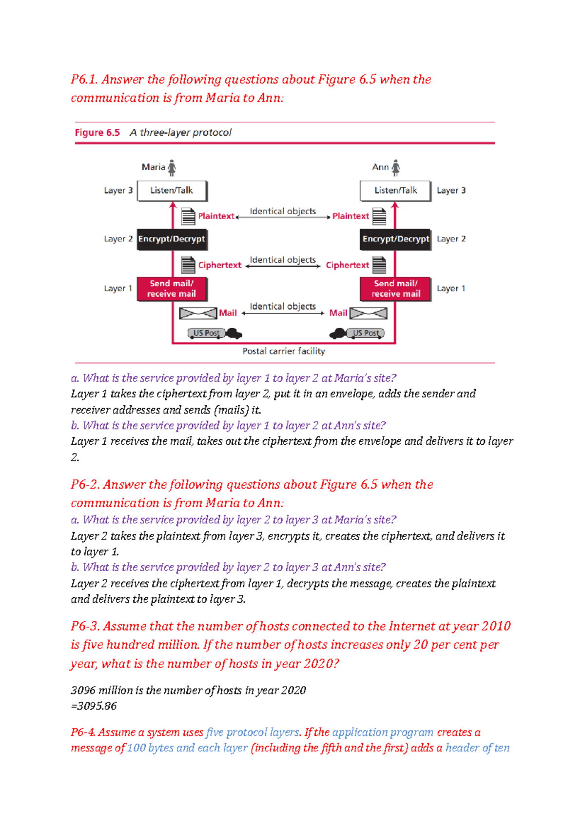 Chapter 6 problem - P6. Answer the following questions about Figure 6 ...