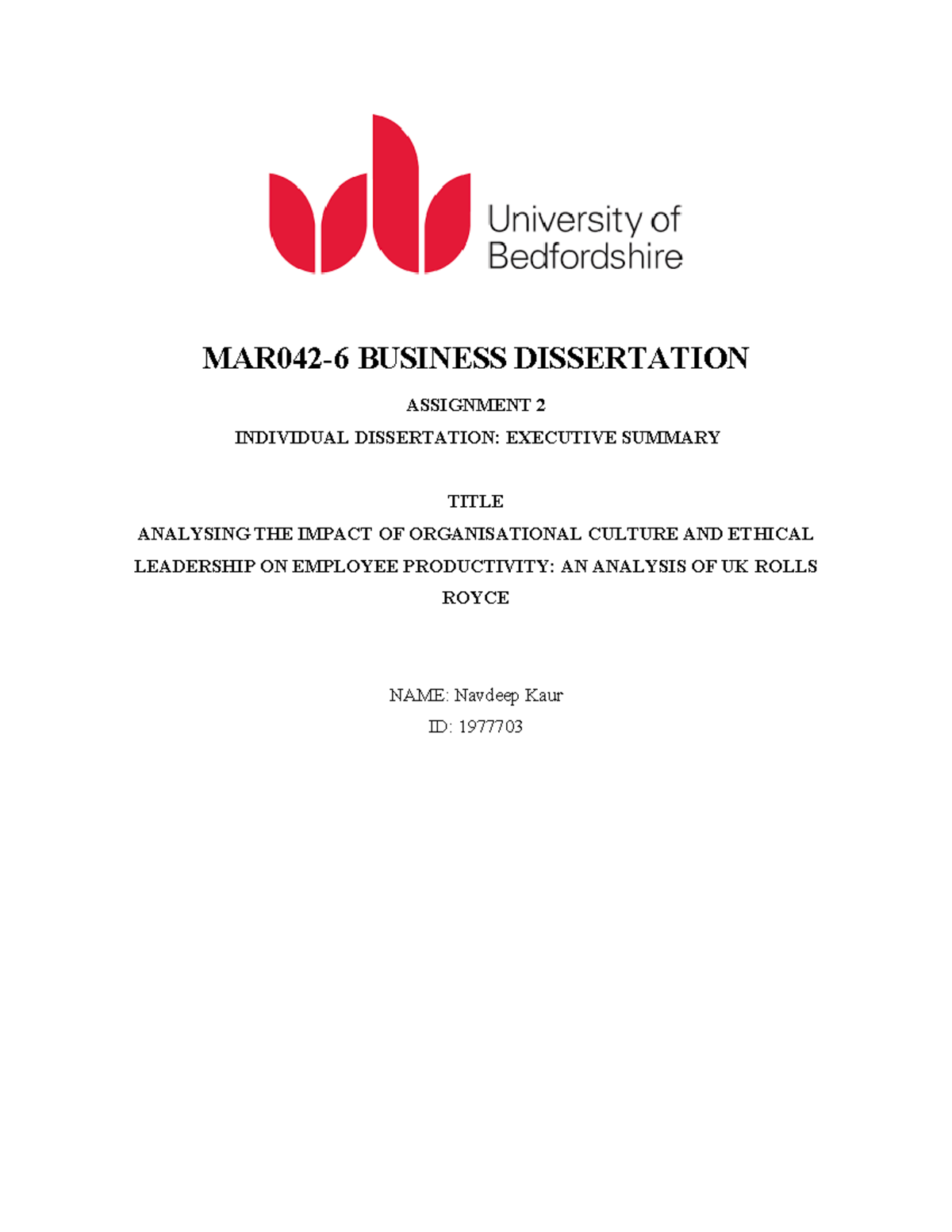 ( Revised)-MAR042-6, Dissertation - MAR042-6 BUSINESS DISSERTATION ...
