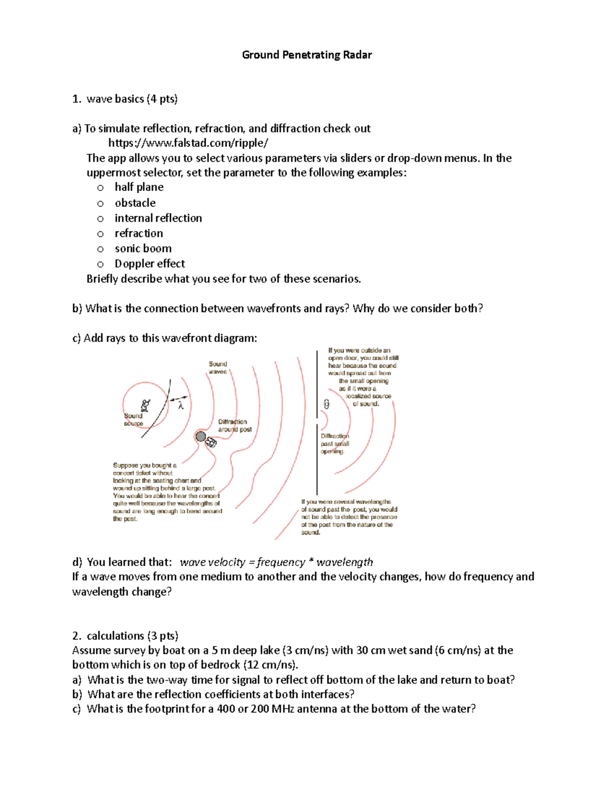 Gpr worksheet - Annotated Bibliography - Ground Penetrating Radar wave ...