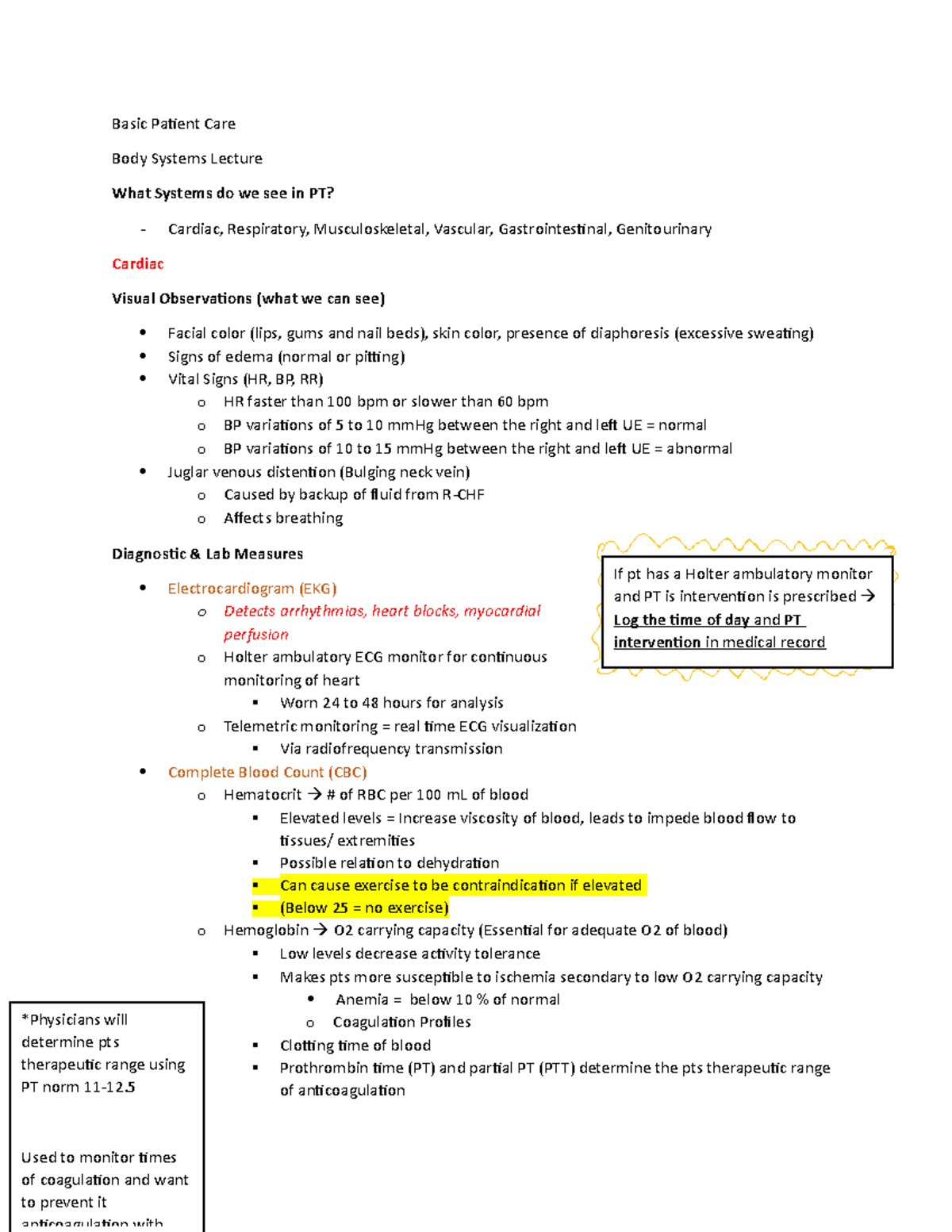 Basic Patient Care Body Systems class - Basic Patient Care Body Systems ...