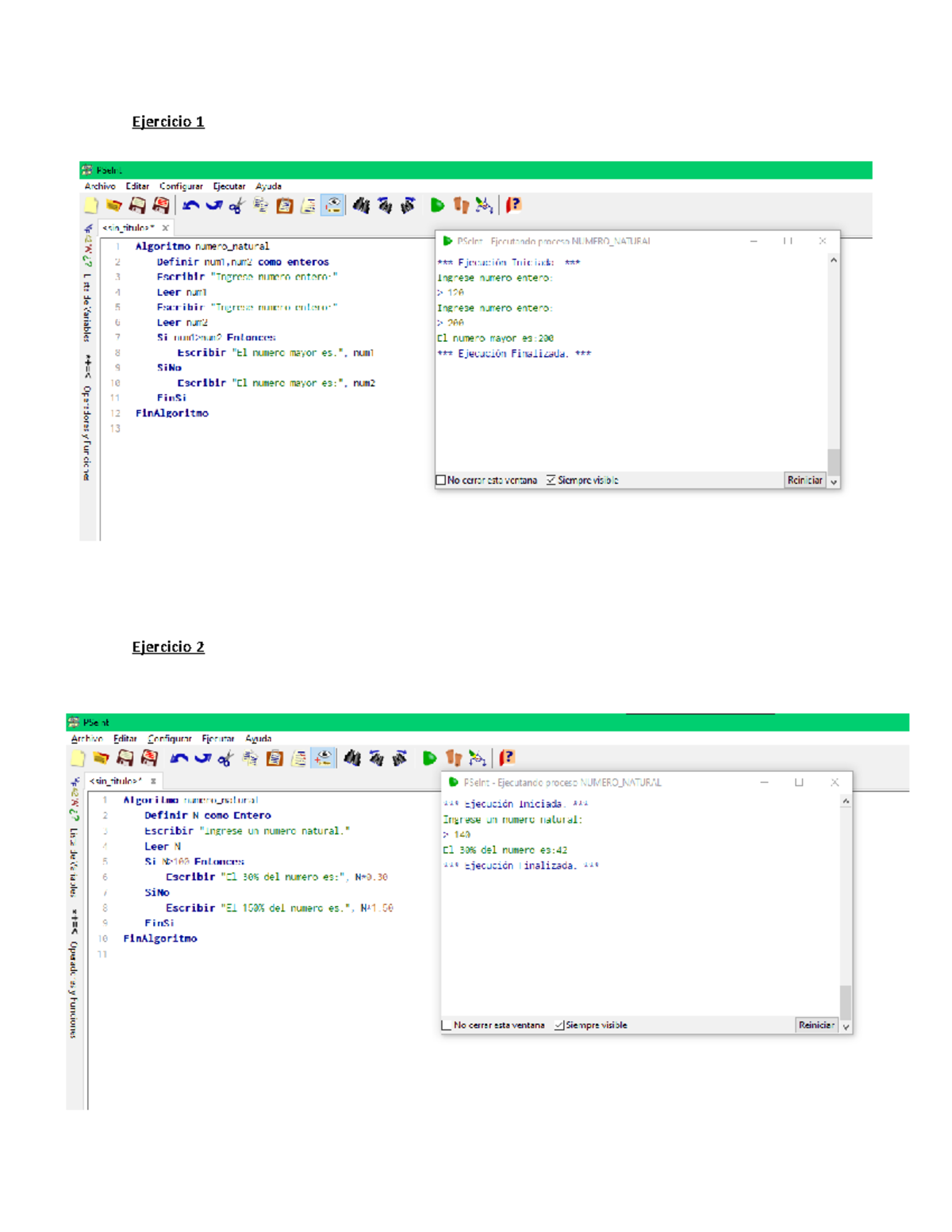 S07 ejercicios Algoritmos - Principios de algoritmos - Ejercicio Ejercicio Ejercicio Ejercicio ...