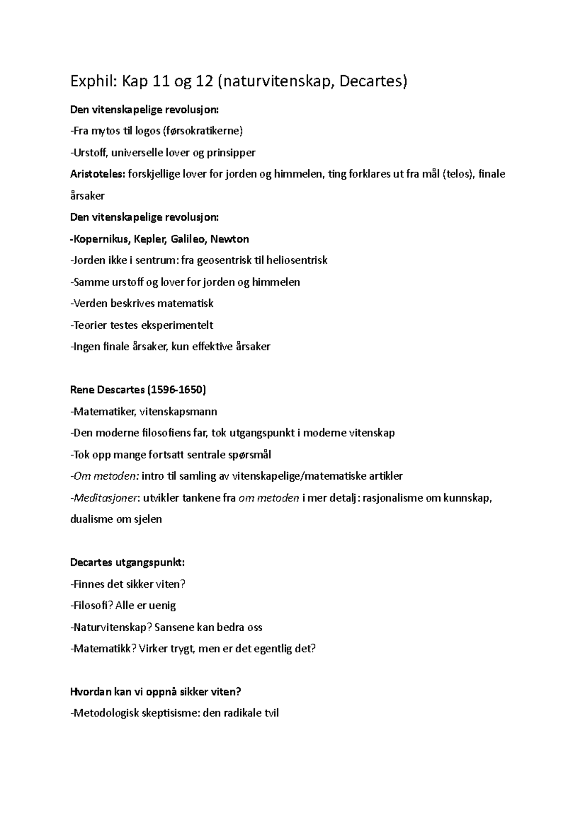 Exphil kap 11 og 12 - Dette er forelesningsnotater fra kap 11 og 12 - Exphil: Kap 11 og 12 - Studocu