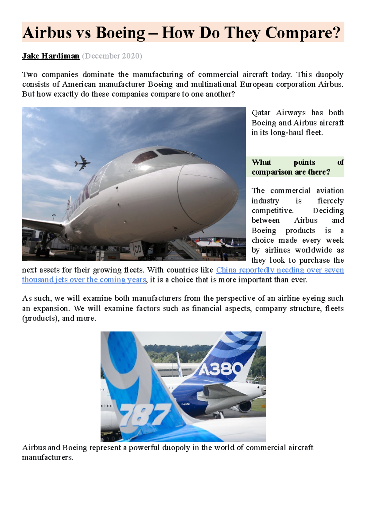 Práctica T3 3 Airbus vs Boeing - Airbus vs Boeing – How Do They Compare ...