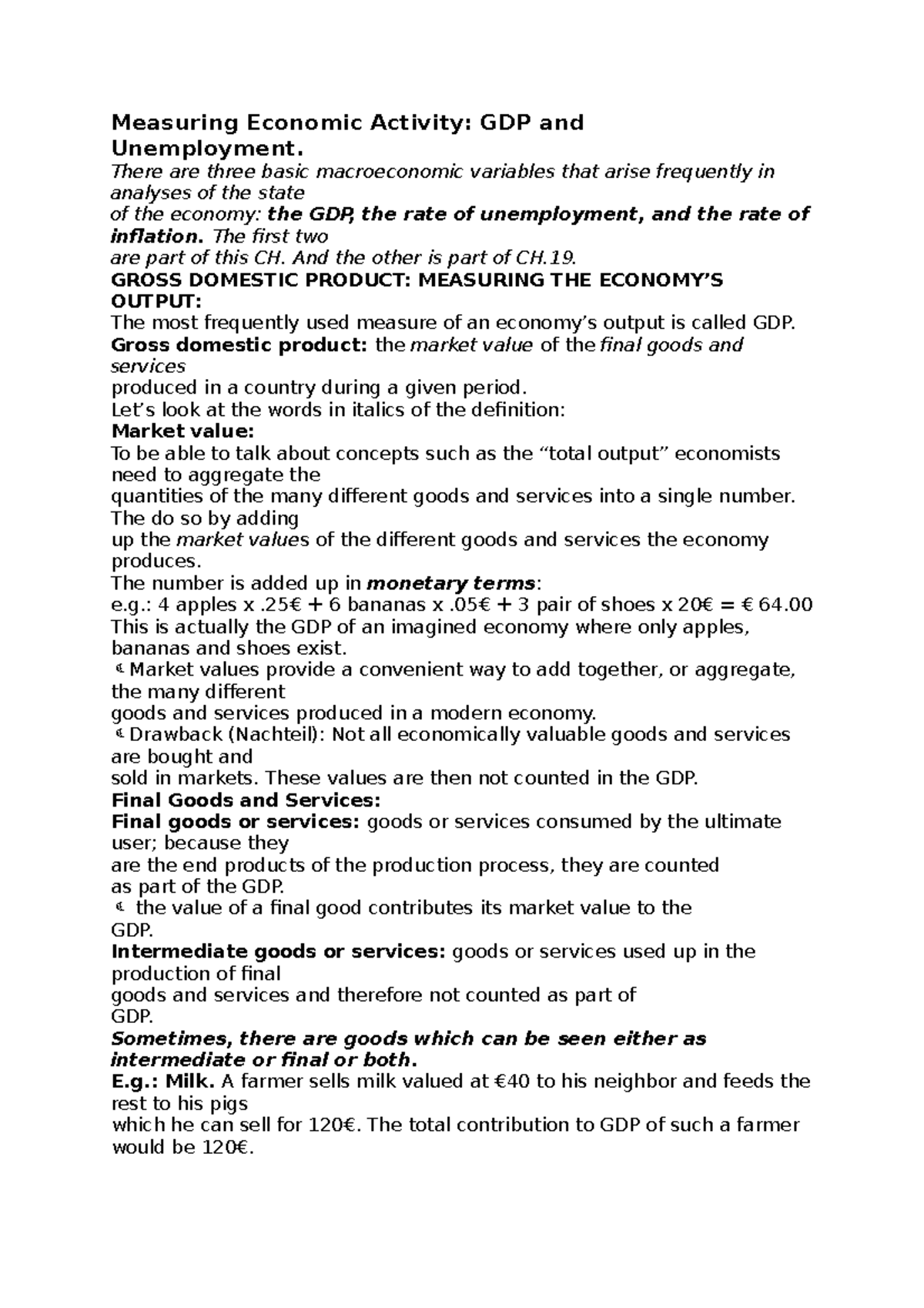 Measuring Economic Activity - There are three basic macroeconomic ...