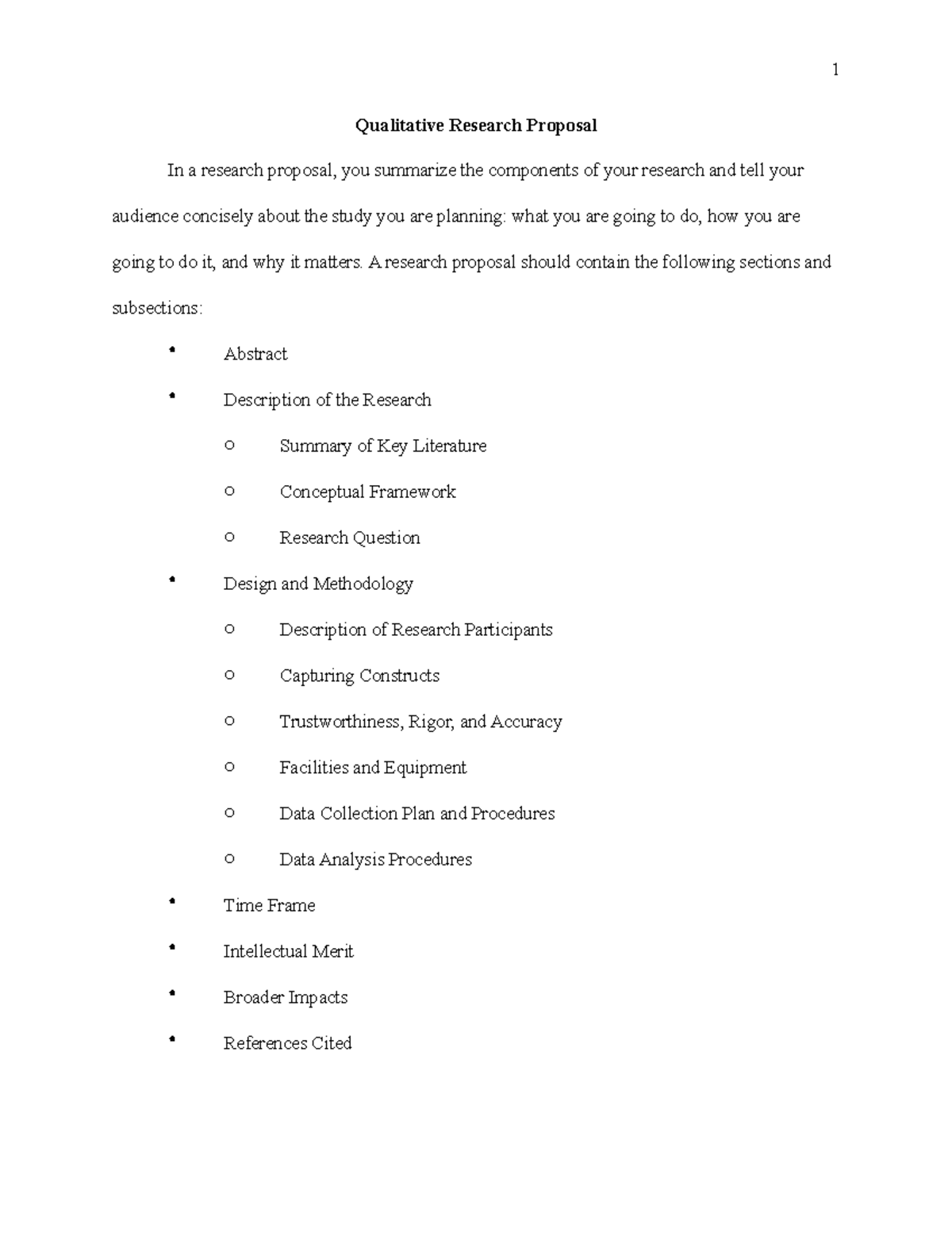 Research Proposal Template - Qualitative - Qualitative Research ...