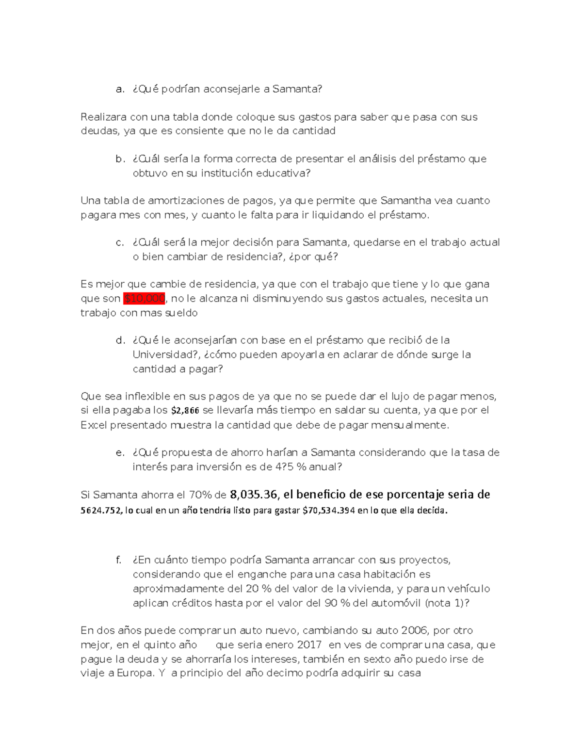 Act1 - Apuntes de clases - a. ¿Qué podrían aconsejarle a Samanta ...