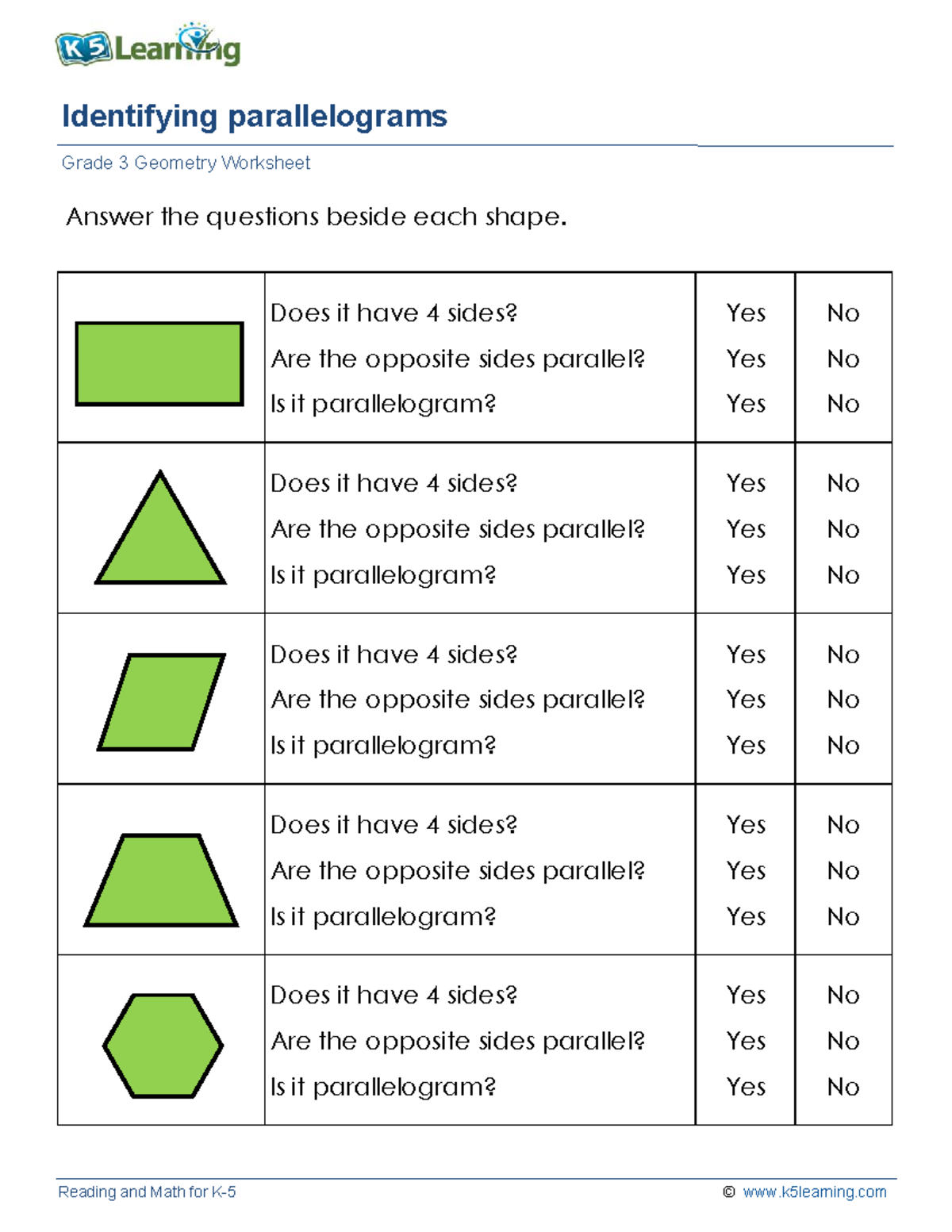 I dentifying parallelograms-b - Reading and Math for K-5 © k5learning ...