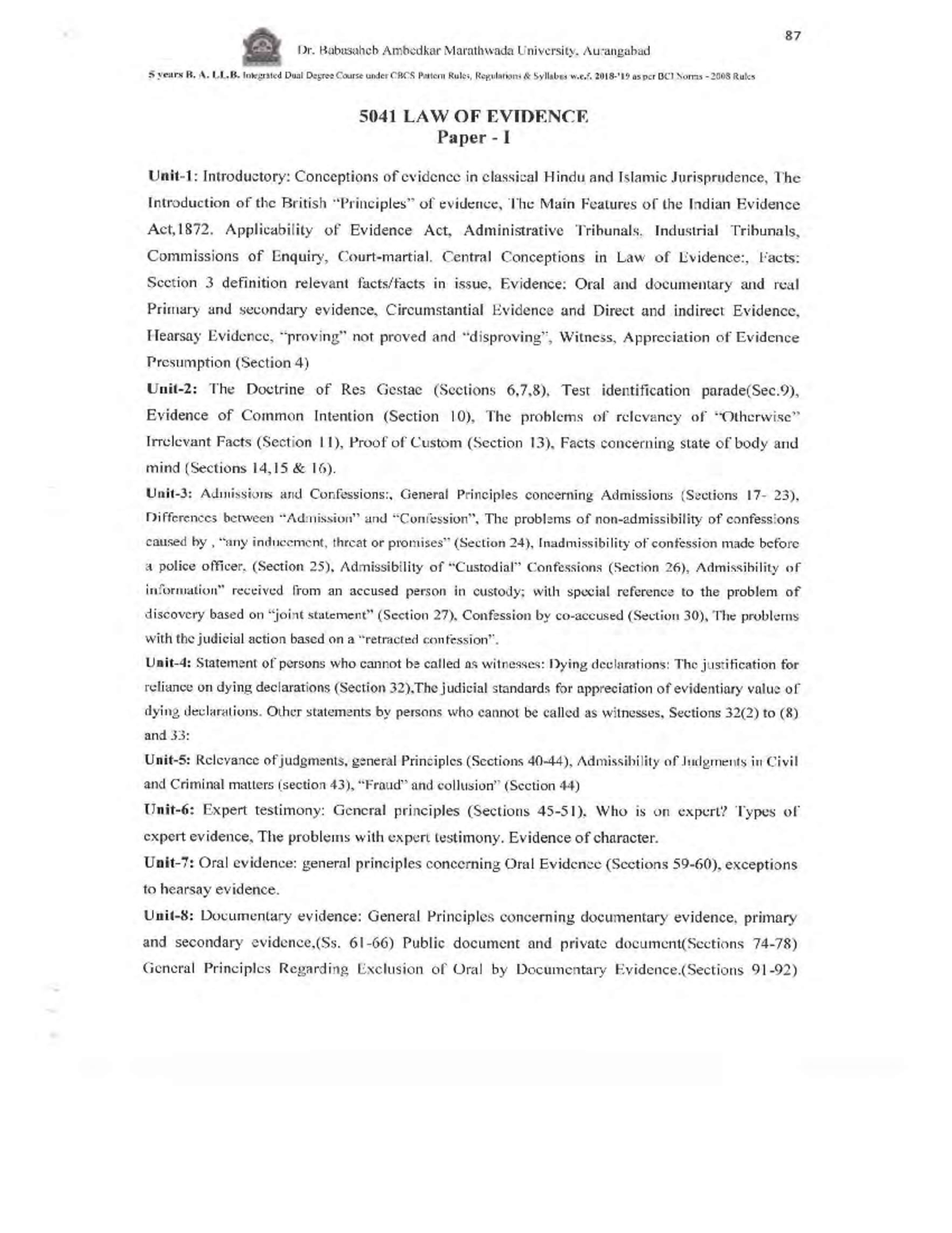 Syllabus Bamua - 87 Dr. Babasaheb Ambedkar Marathwada University ...