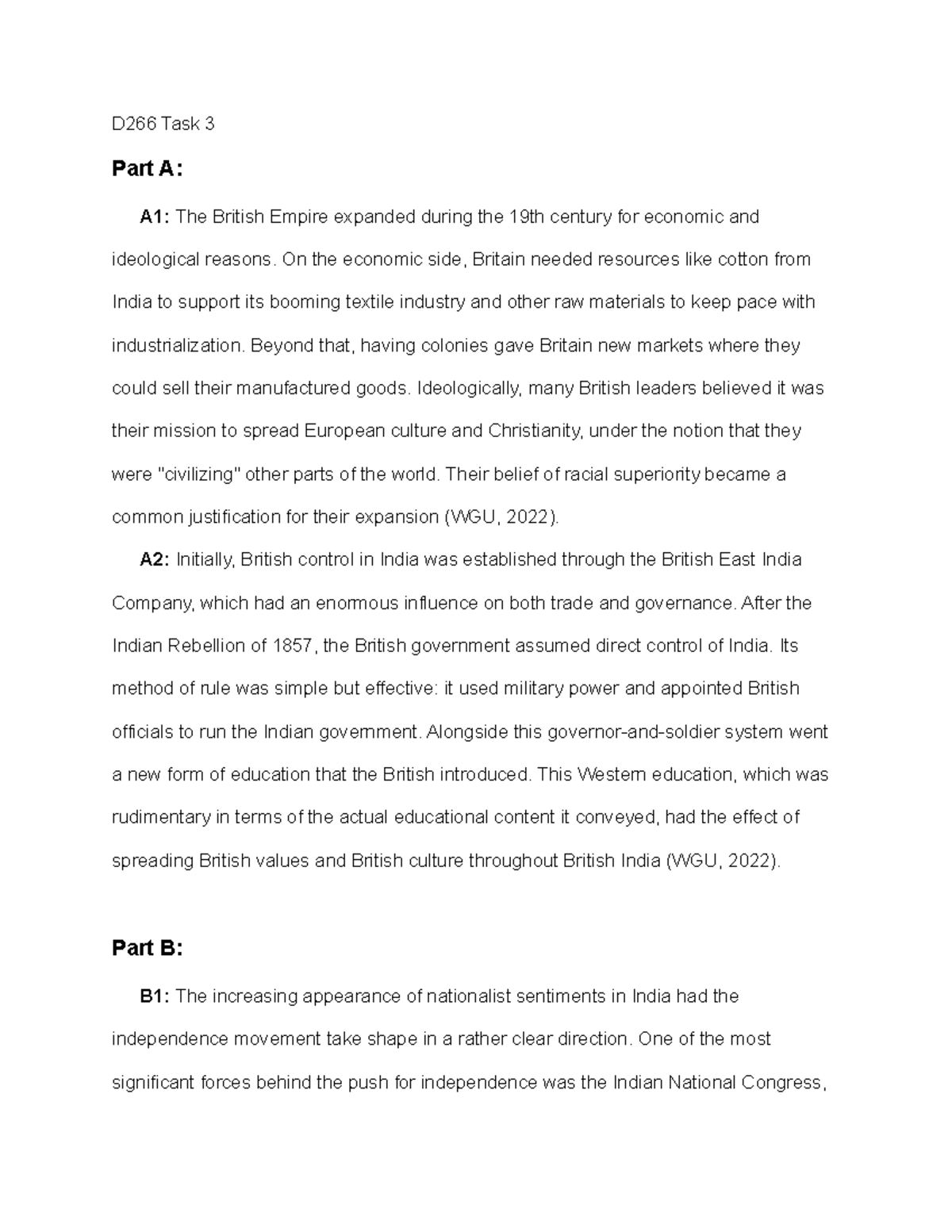 D266 Task 3 Performance Assessment - D266 Task 3 Part A: A1: The ...