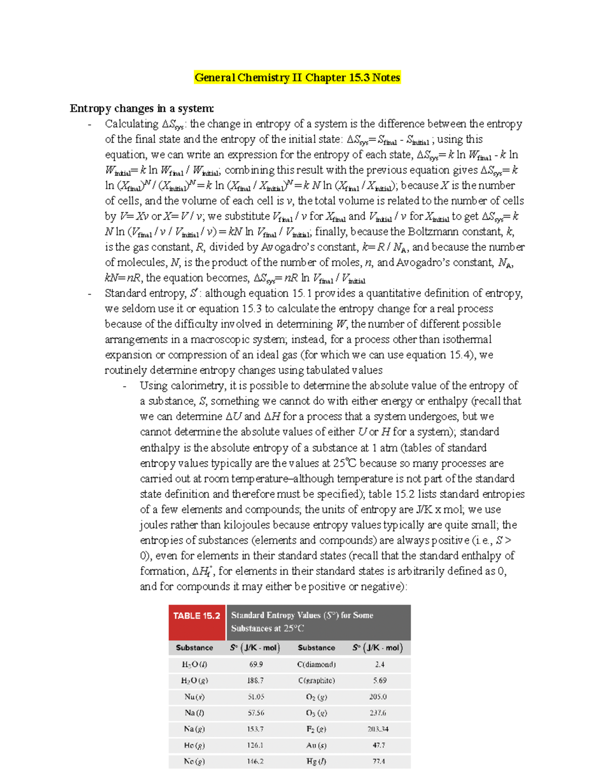 General Chemistry II Chapter 15.3 Notes - General Chemistry II Chapter ...
