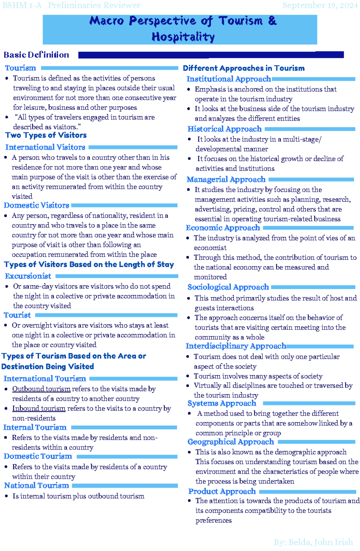 MPT Prelim Reviewer - Macro Perspective of Tourism & Hospitality BSHM 1 ...