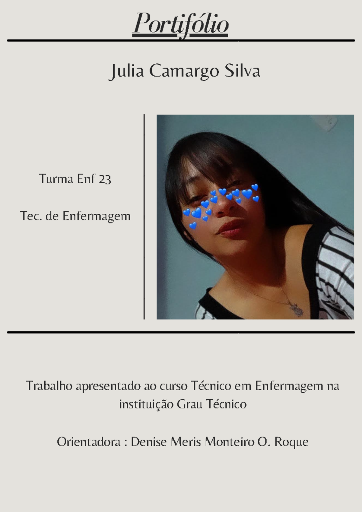 Thabalho enfermagem - Portifólio Julia Camargo Silva Turma Enf 23 Tec. de Enfermagem Trabalho ...