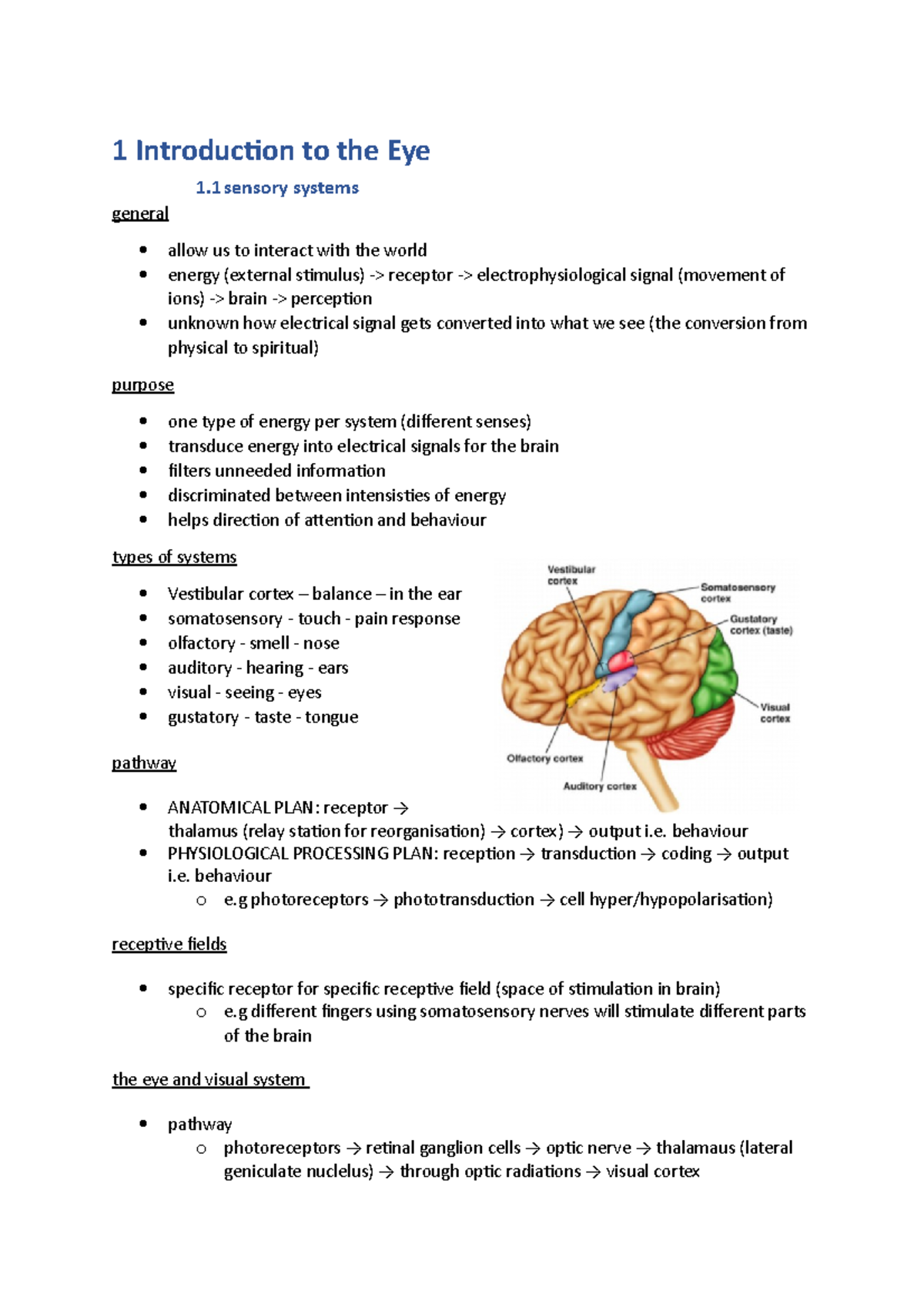 Ocular anatomy lecture 1 - 1 Introduction to the Eye 1 systems general ...