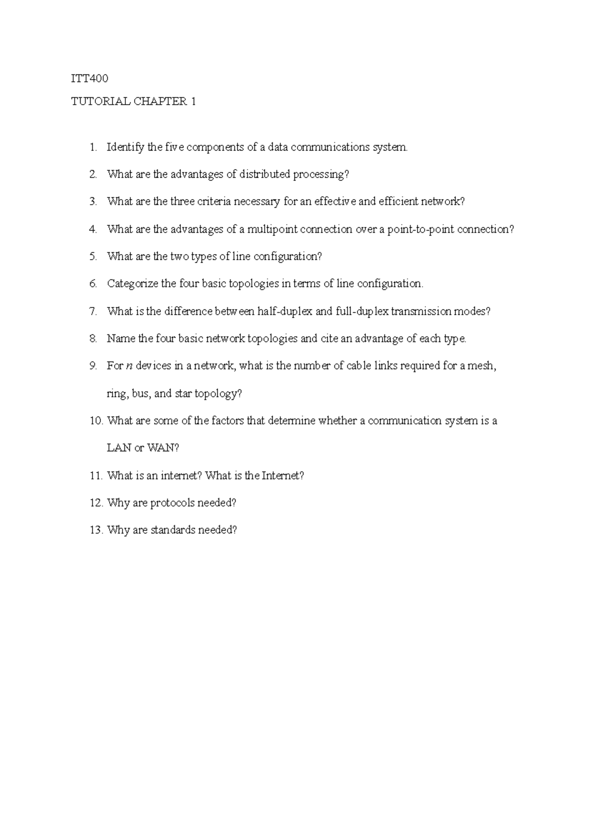 Tutorial Chapter 1 06-Apr-2021 bismillah - ITT TUTORIAL CHAPTER 1 ...