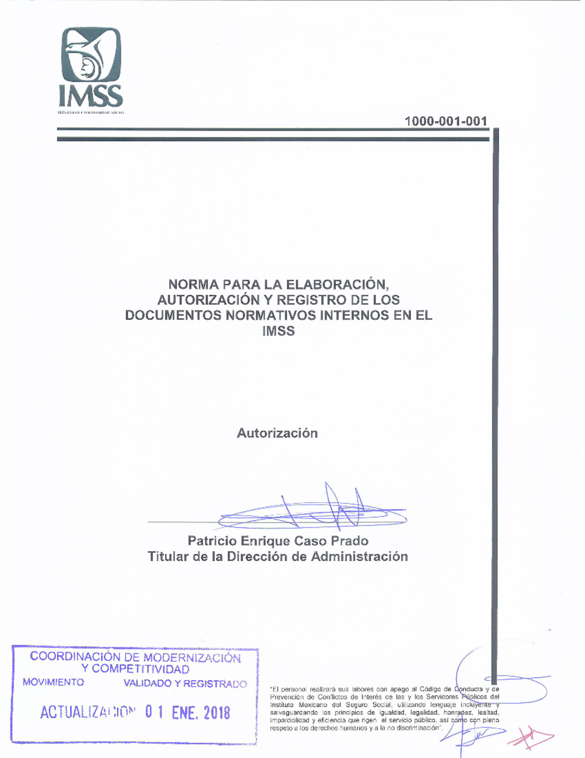 1000-001-001 - NORMATIVA IMSS - LOS DOCUMENTOS NORMATIVOS INTERNOS EN EL IMSS ÍNDICE Página 1 ...