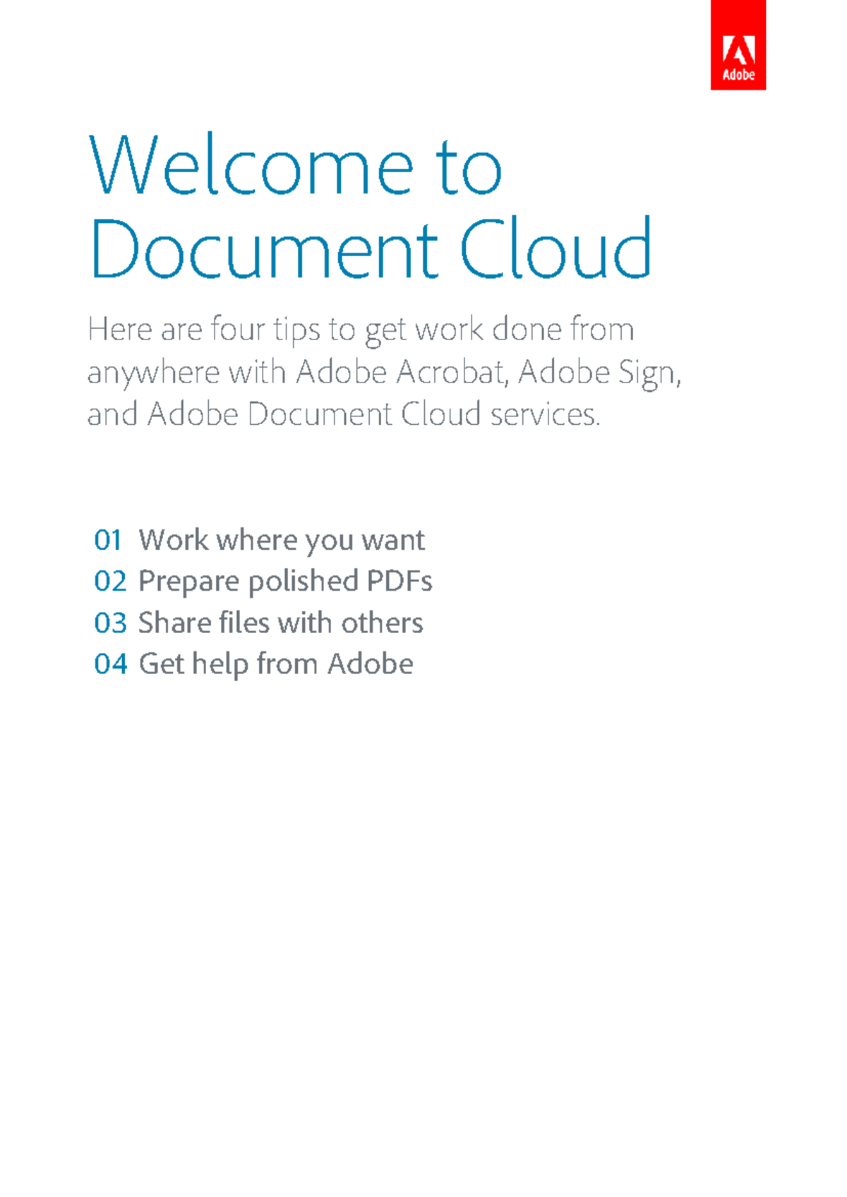 Welcome - 111 - Welcome to Document Cloud Here are four tips to get ...