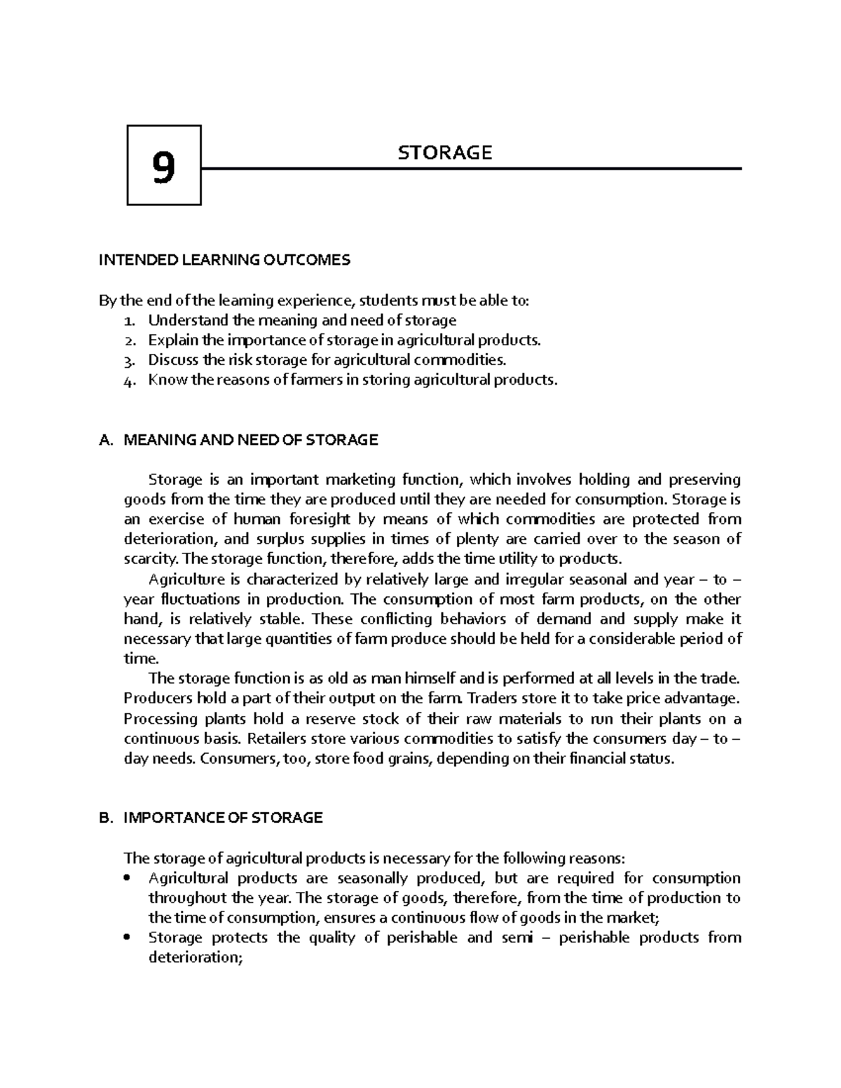 9-Storage - Study this - STORAGE INTENDED LEARNING OUTCOMES By the end ...
