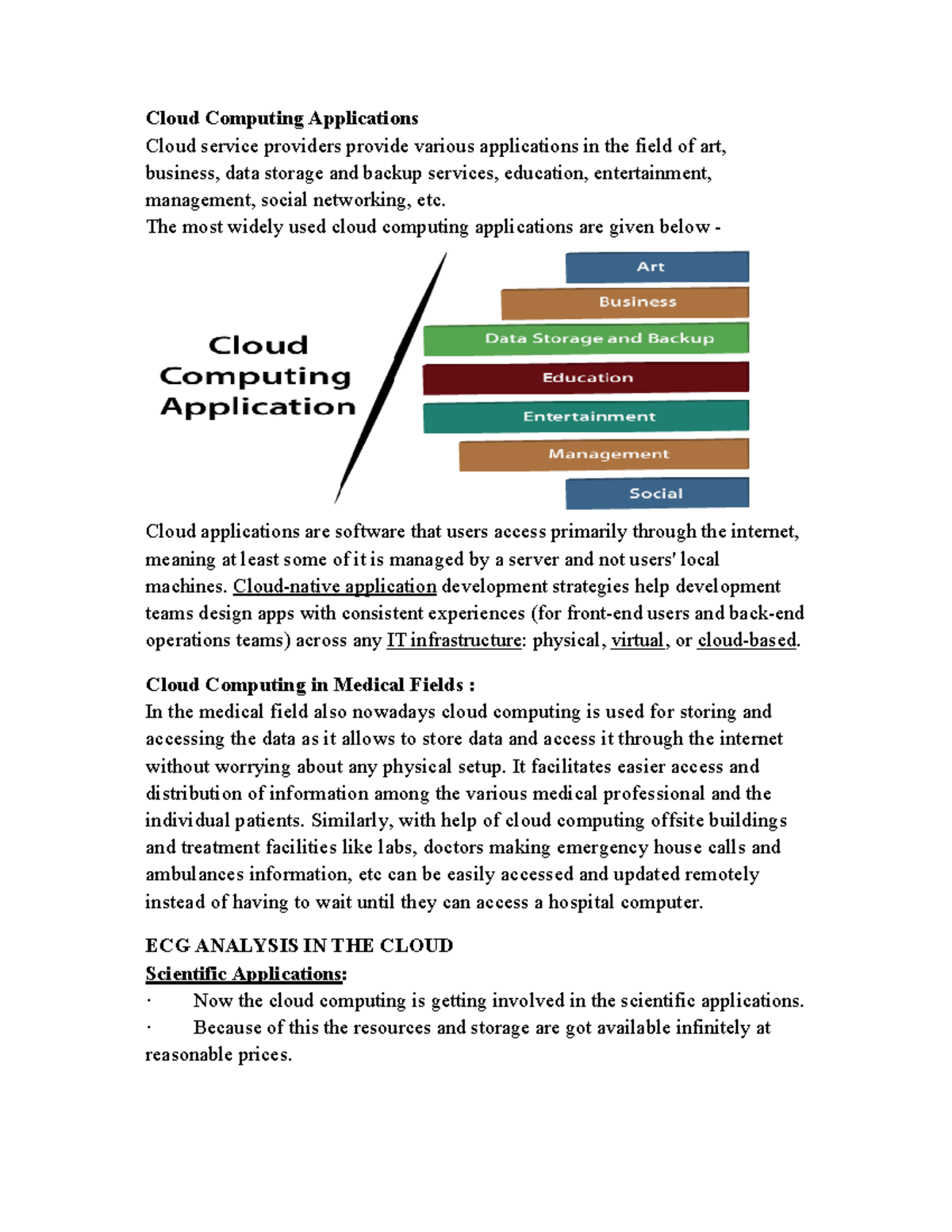 Cc-ut4 - Cloud Computing Applications Cloud service providers provide various applications in ...