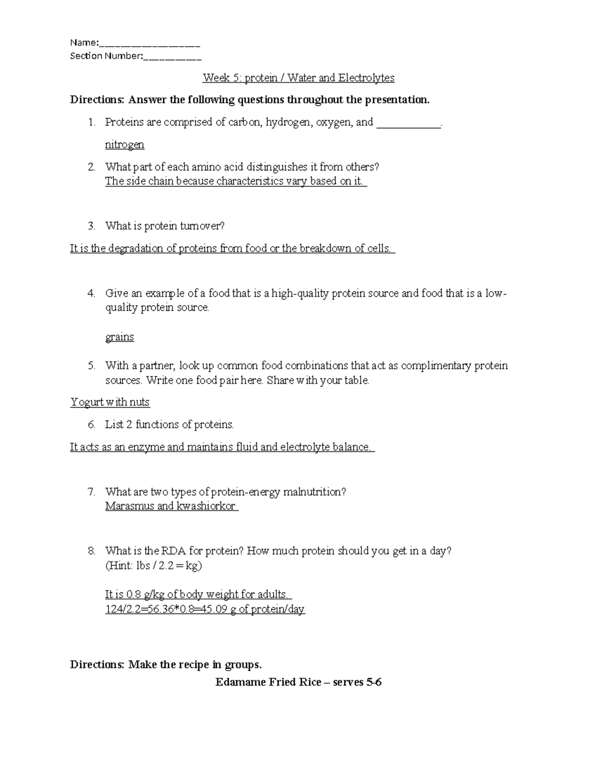 Week 5 Lab Handout - Lab wk for week 5 - Name:___________________ Section Number ...