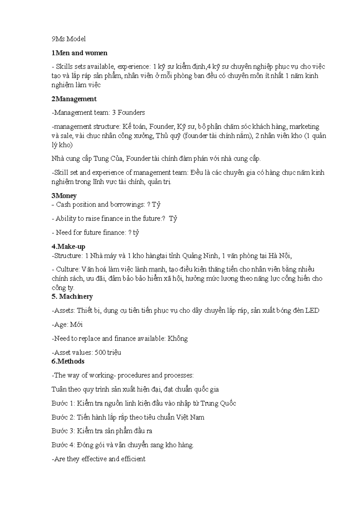 9Ms Model - quản quản trị kinh doanh (2017) - Edit quản trị kinh doanh ...