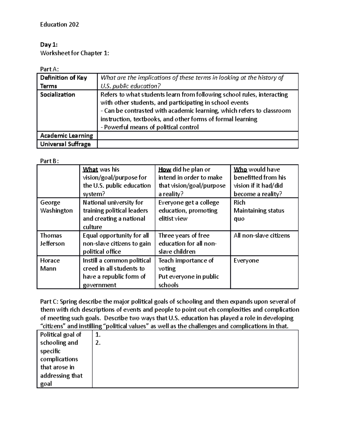 EDUC 202 Notes Overall - Mini-mester EDUC 202 with Professor Hickey ...