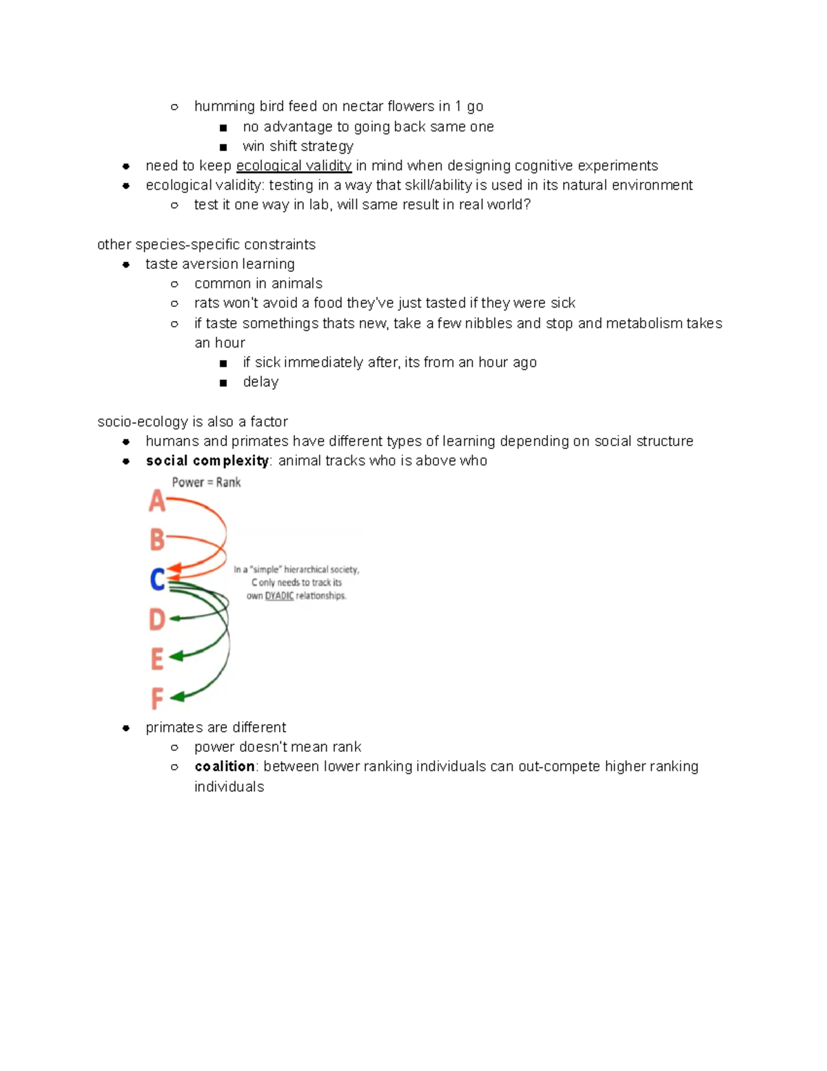 COGS 1 Intro to Cognitive Science: Lecture 20-20 - humming bird feed on nectar flowers in 1 go ...