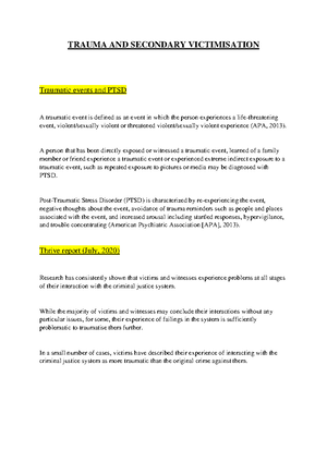 Introduction to Victimology and Victimology Theory - INTRODUCTION TO ...