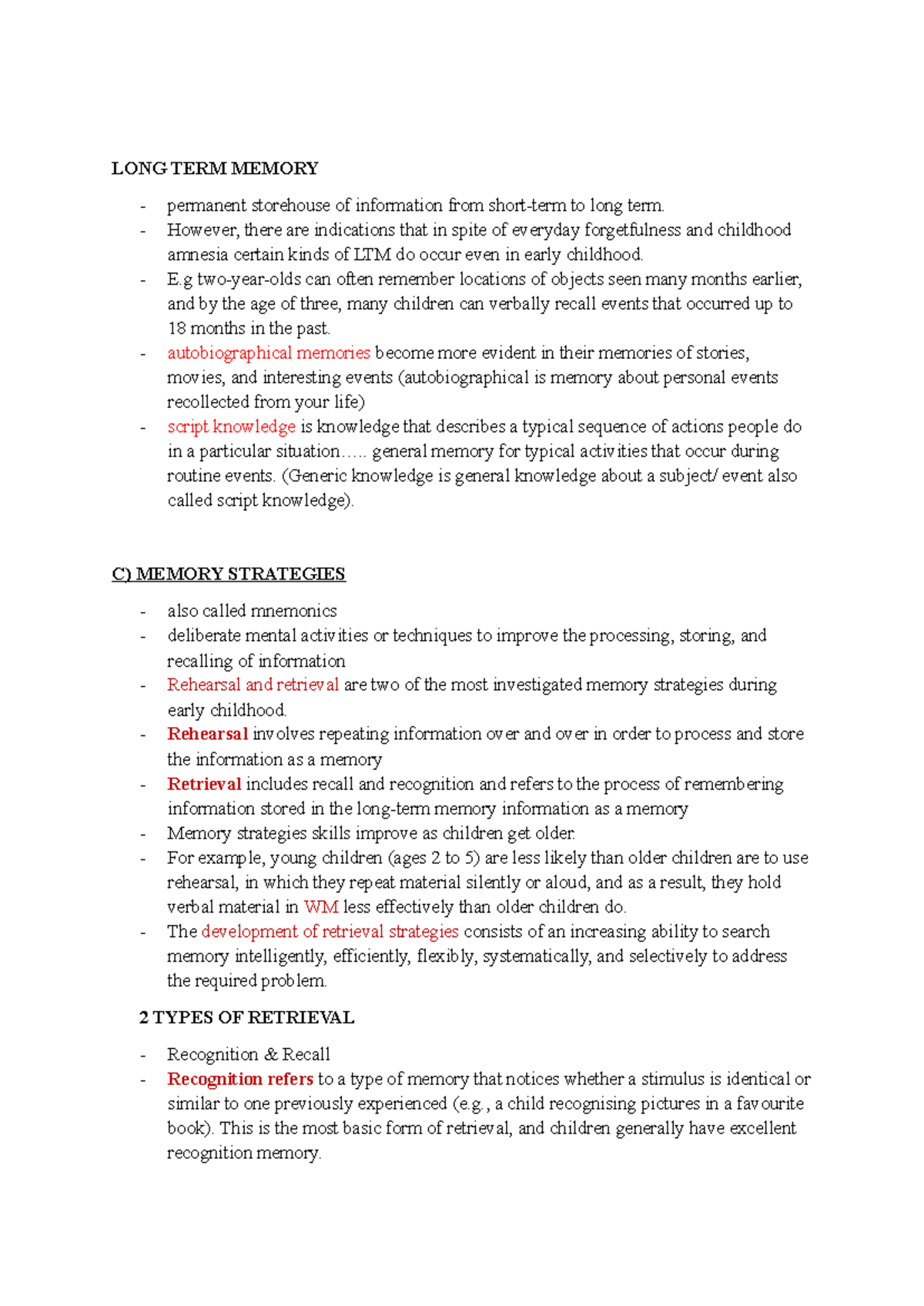Psych 223 - LONG TERM MEMORY permanent storehouse of information from ...