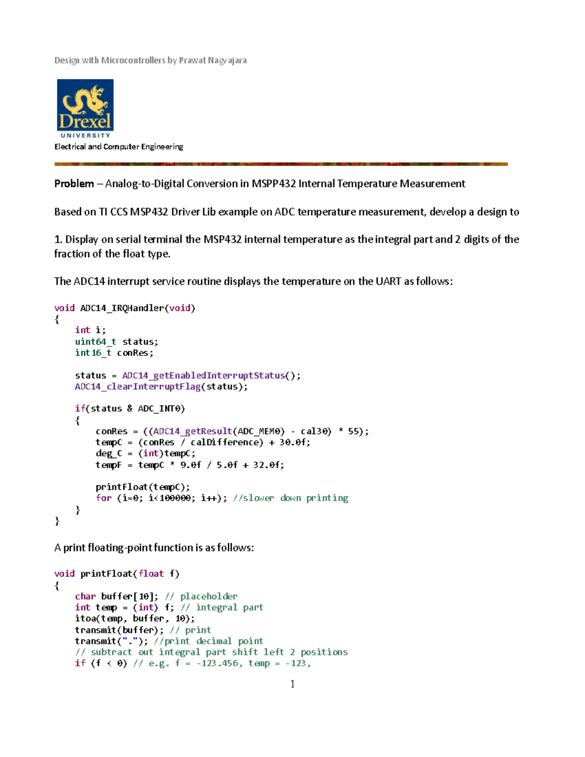 ECE-204 - Design with Microcontrollers CourseWork Notes and Material ...