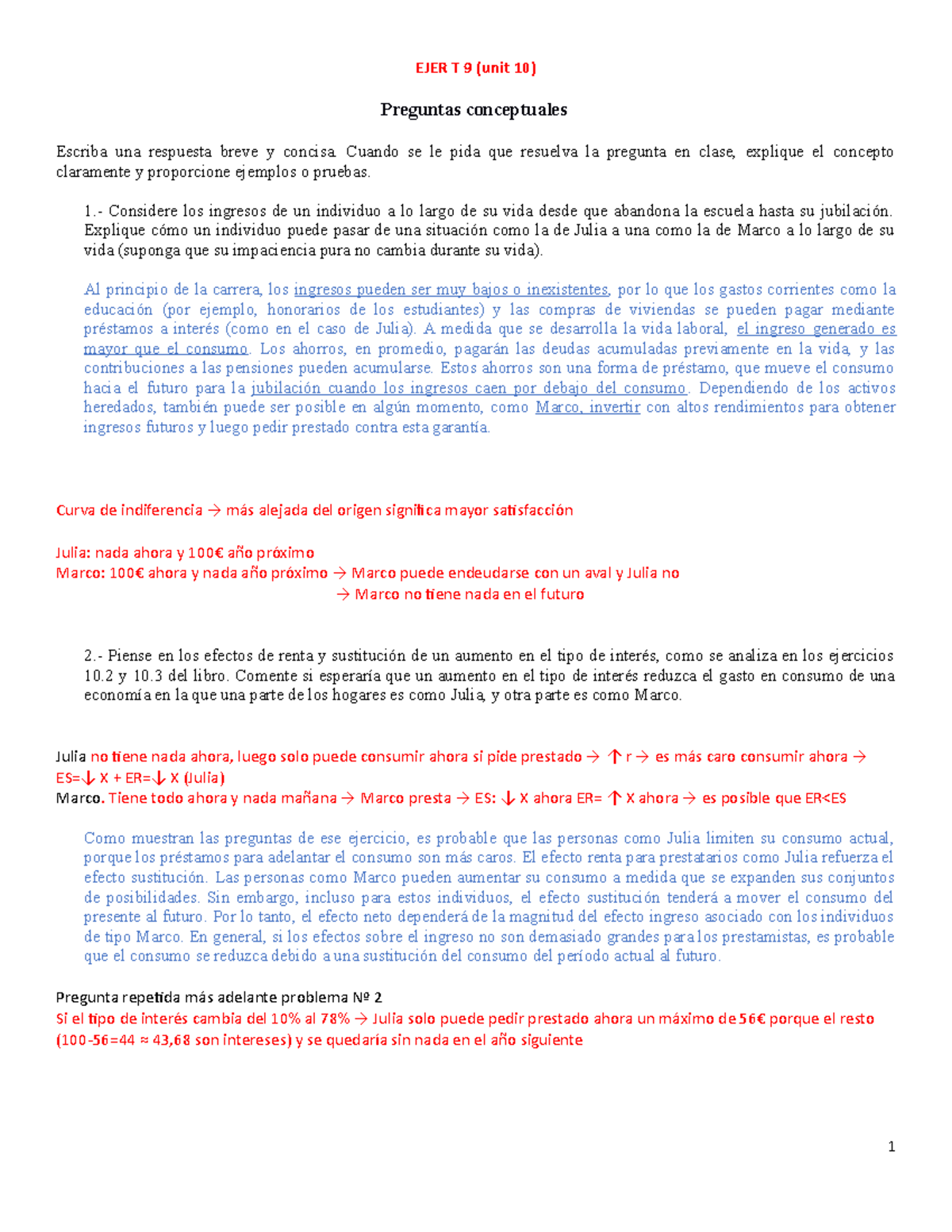 EJER T 9 (unit 10) r , bancos y consumo presente y futuro - EJER T 9 (unit 10) Preguntas - Studocu