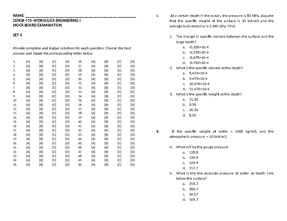 Pdfcoffee - Vjngjj - NAME: ________________________________________________________ CENGR 410 ...