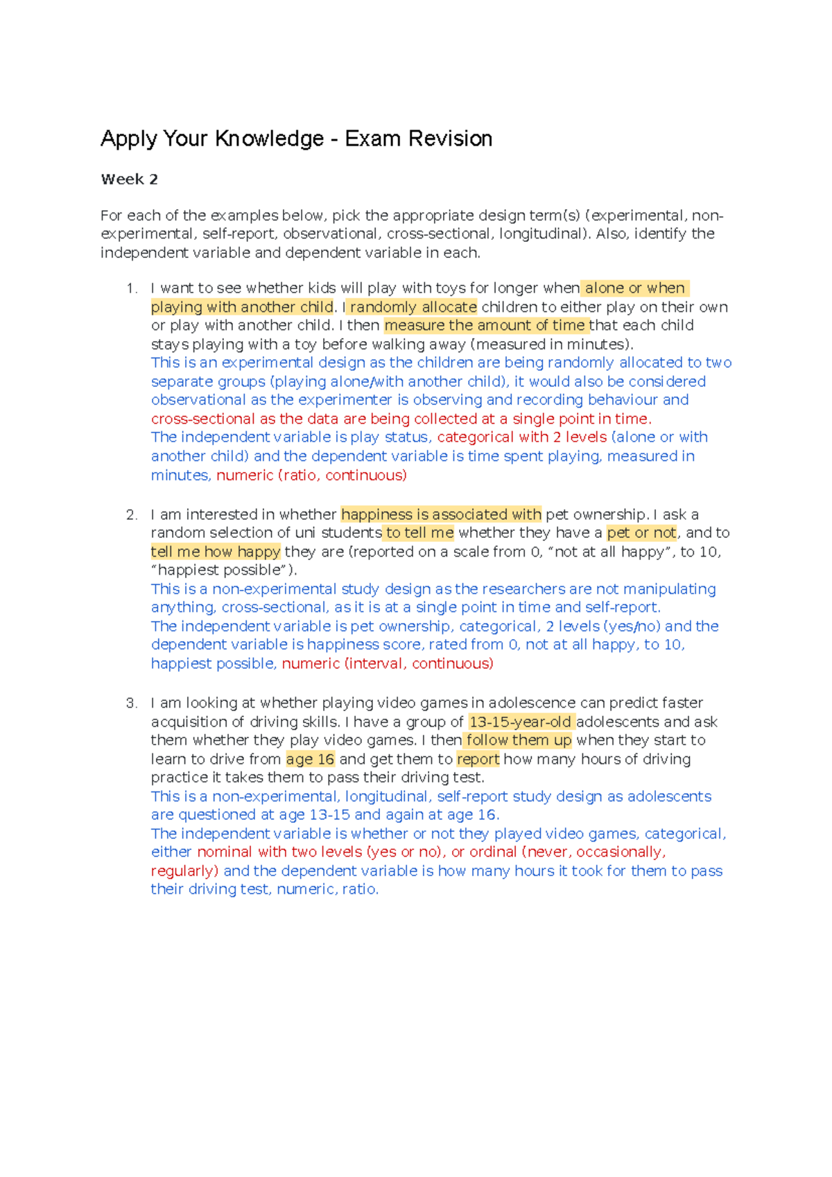 Exam Practice Questions - Apply Your Knowledge - Exam Revision Week 2 ...