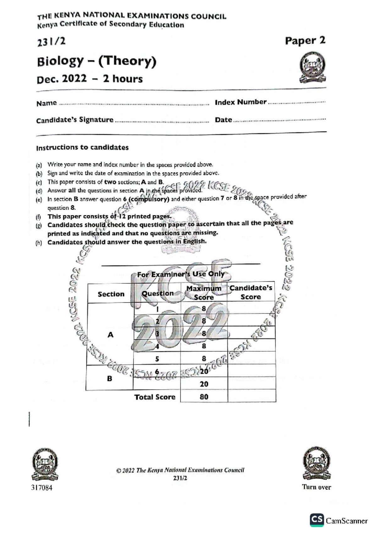 BIO PO2 compressed-1 1675025795 - THE KENYA NATIONAL EXAMINATIONS COUNCIL Kenya Certificate of ...