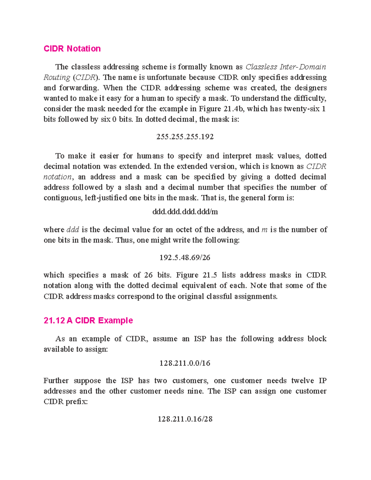 Cidr Notation Cidr Notation The Classless Addressing Scheme Is Formally Known As Classless 
