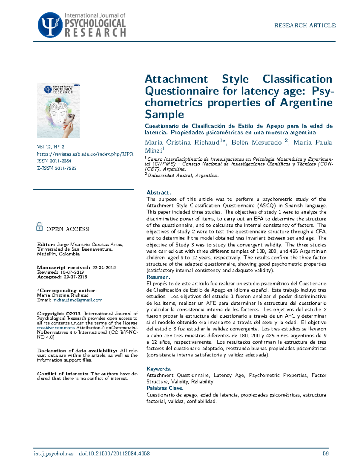 Dialnet-Attachment Style Classification Questionnaire For Laten-7069953 ...