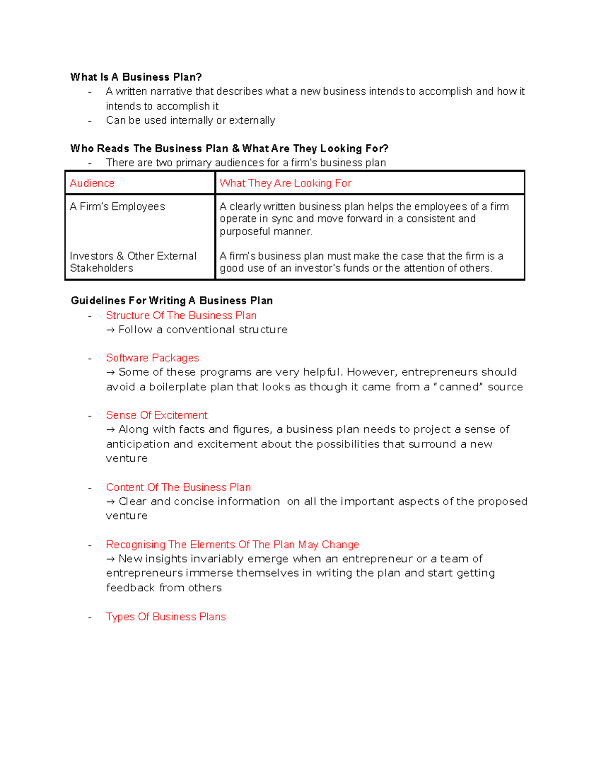 Lecture 5 - Business Plans - MGMT1020 - MQ - Studocu