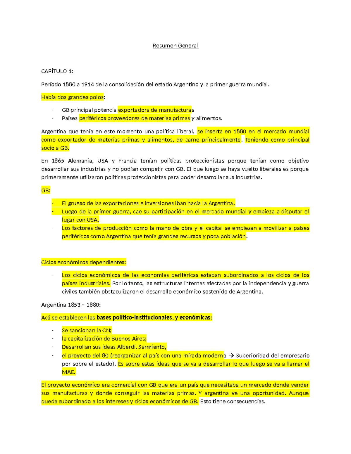 Resumen General - Resumen General CAPÍTULO 1: Período 1880 a 1914 de la ...