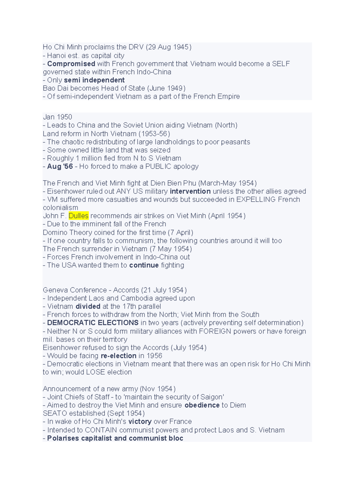 Vietnam war timeline - eWFEF - Ho Chi Minh proclaims the DRV (29 Aug ...