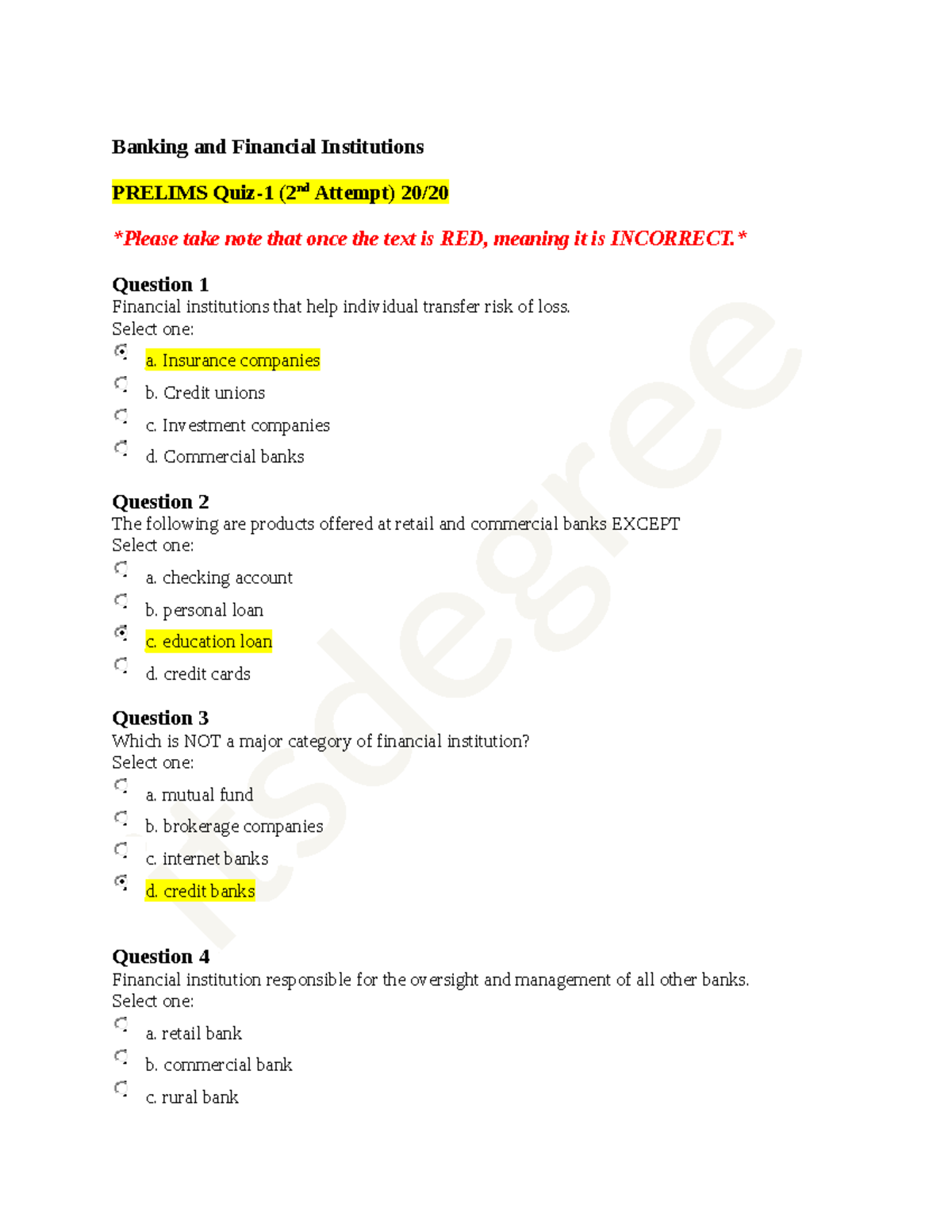 Sauce BFI Prelim Finals - Banking and Financial Institutions PRELIMS ...