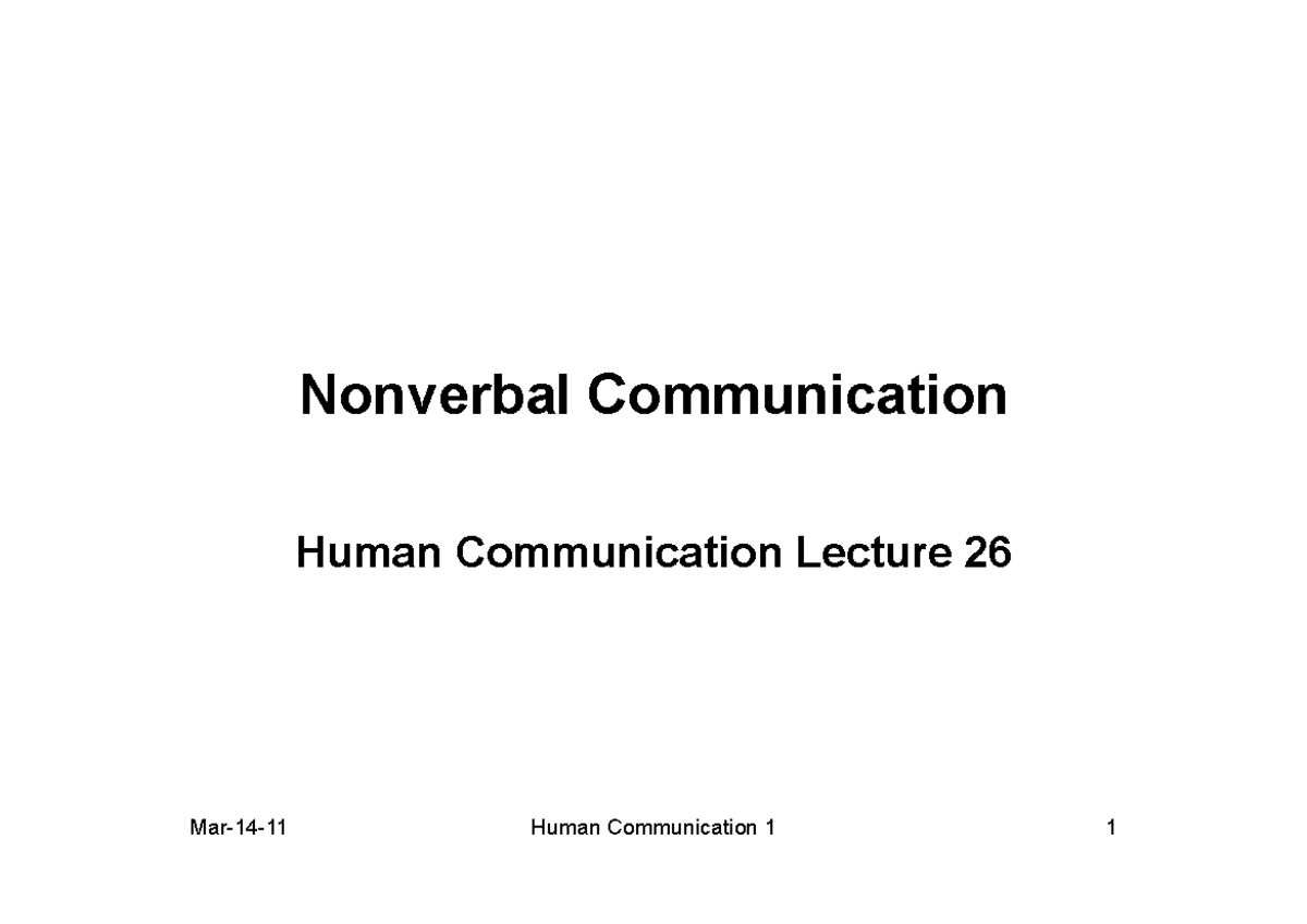 HUM02HS1301- Introduction to Soft Skills Nonverbal Communication 2 ...