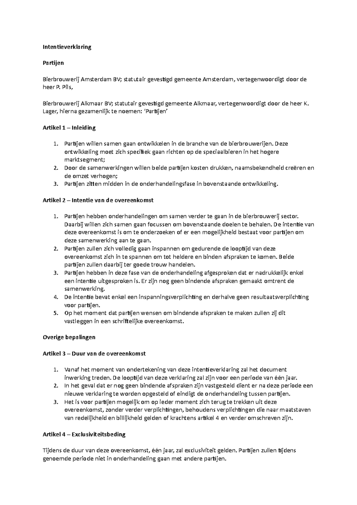 Intentieverklaring individueel week 2 - Intenieverklaring Parijen ...