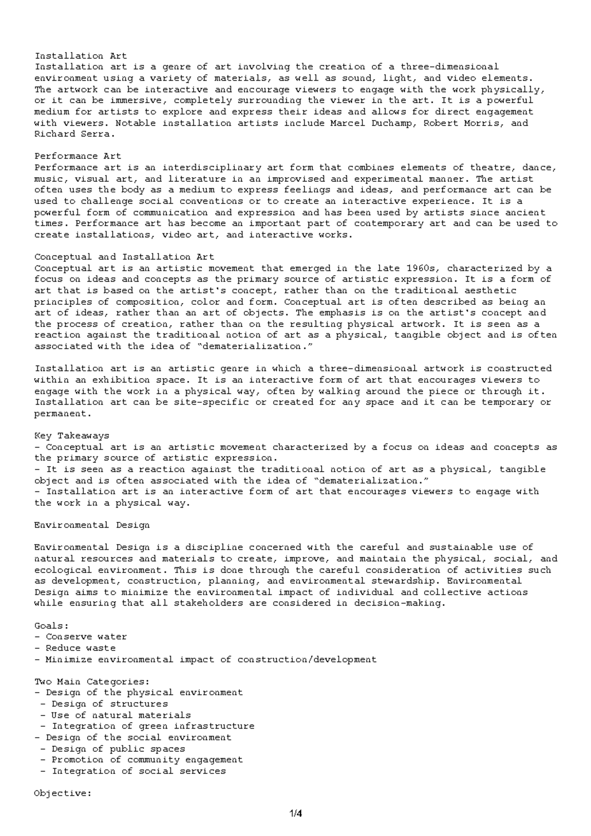 Design 2 - Lectures - Installation Art Installation art is a genre of ...