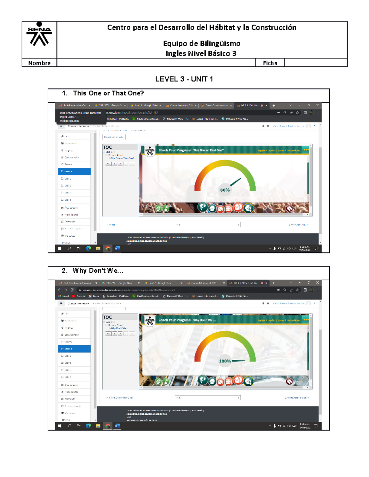 Unit 1 - Level 3 - Unidad 3 - Nombre 1. This One or That One? Centro ...